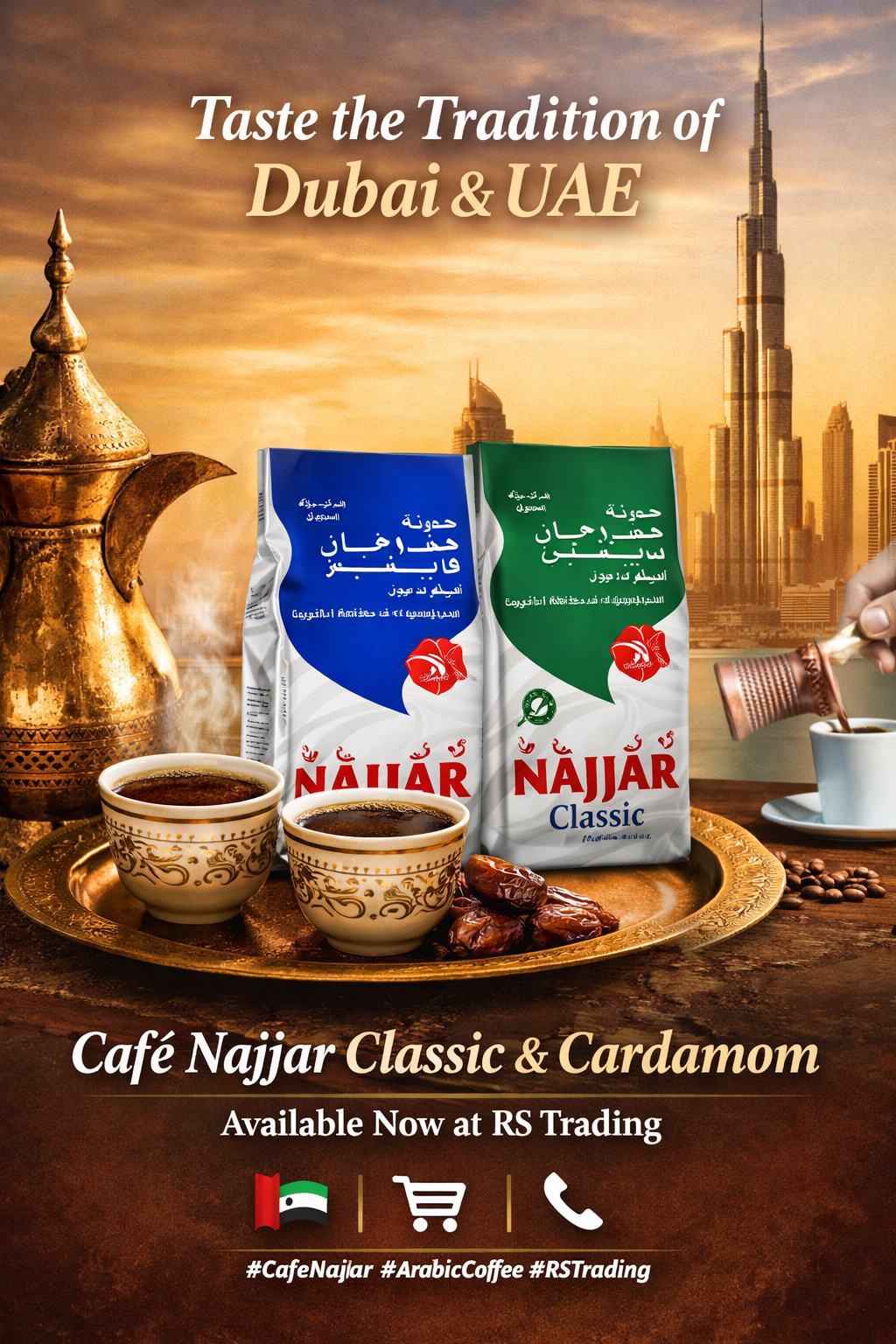 Cafe Najjar Classic & Cardamom Arabic Coffee in Dubai UAE – RS Trading Cart